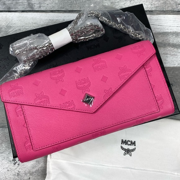 MCM | Bags | Mcm Large Wallet Crossbody Two Fold Pink Purse | Poshmark